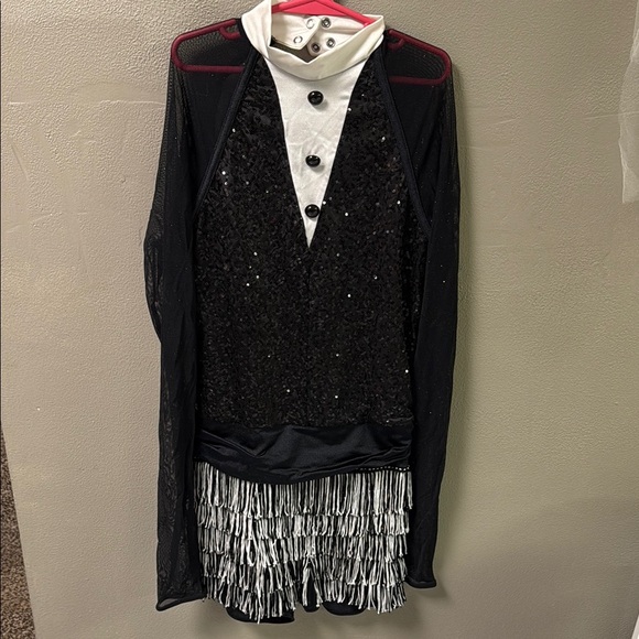 Weissman | Other | Weisman Black And White Sequin Fringe Tuxedo Style ...